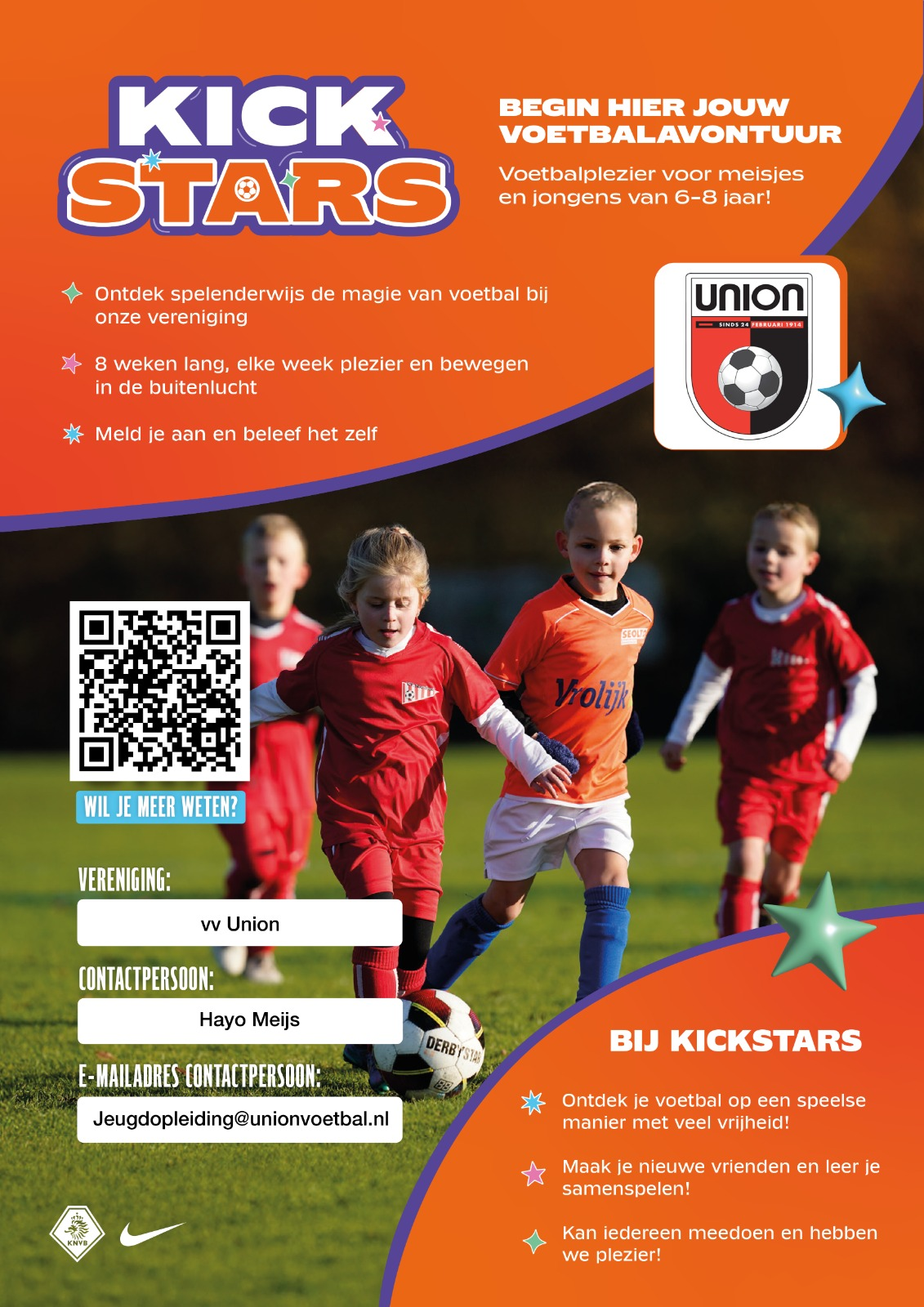 Kickstars start bij Union: speciaal voor meiden, ook voor jongens - V.V ...